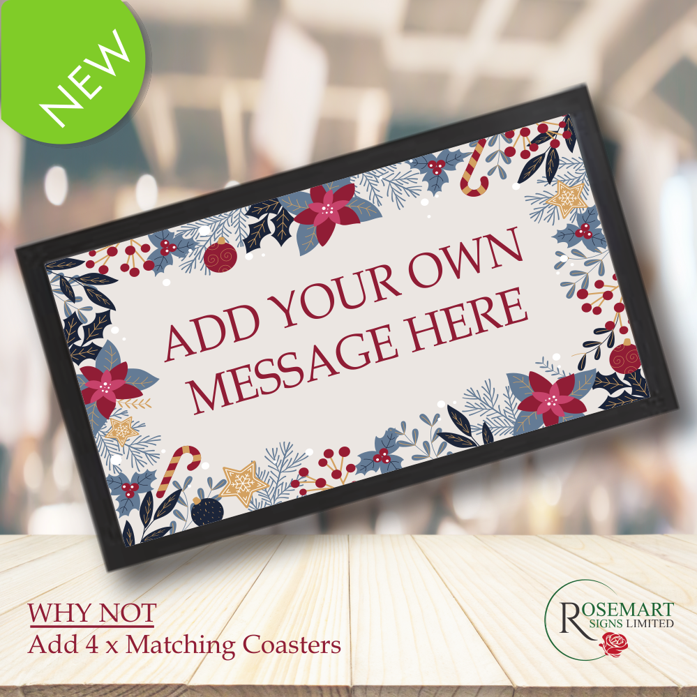 Personalised create your own Christmas rubber bar runner / mat. 440x25 ... Personalised create your own Christmas rubber bar runner / mat. 440x25 ...