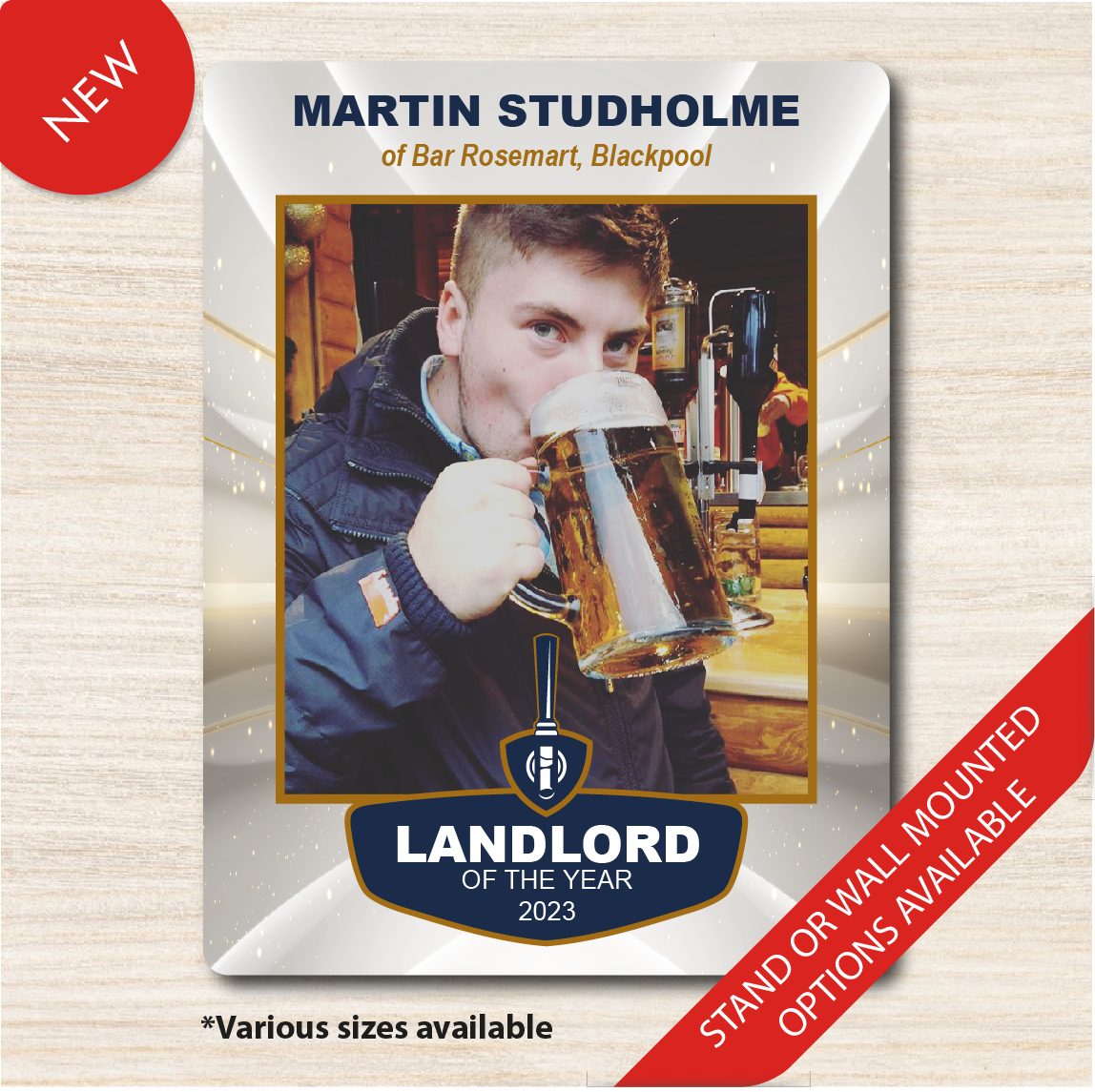 Personalised Landlord of the year Award Sign plaque – Rosemart signs ...