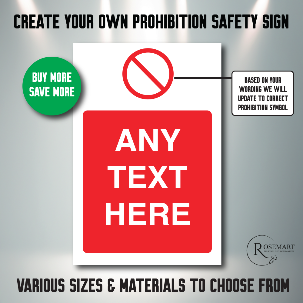 Create your own Portrait prohibition safety sign. Any symbol or text ...