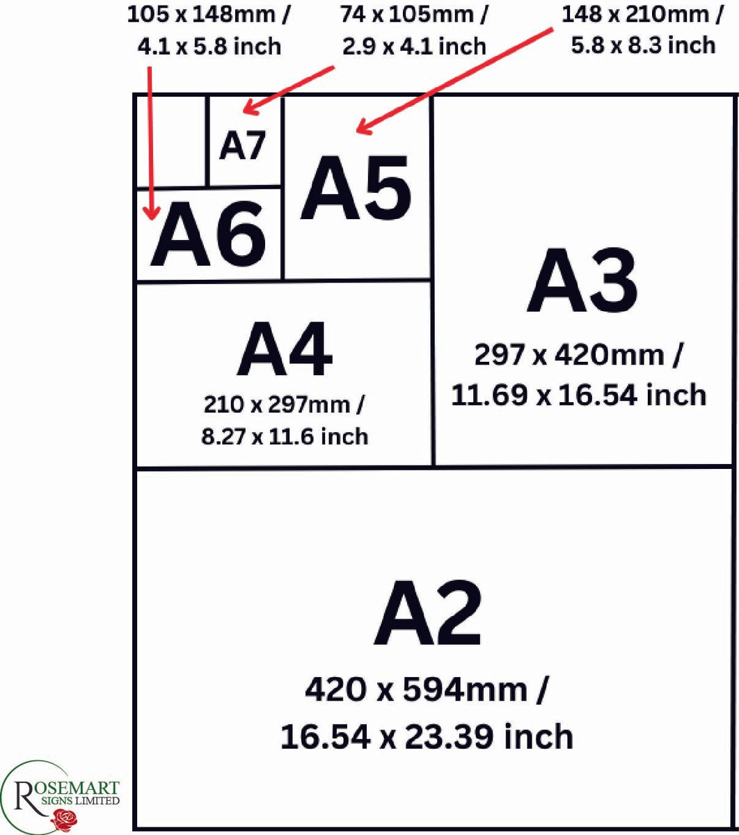 Custom made A-series personalised self adhesive vinyl stickers. A7, A6 ...