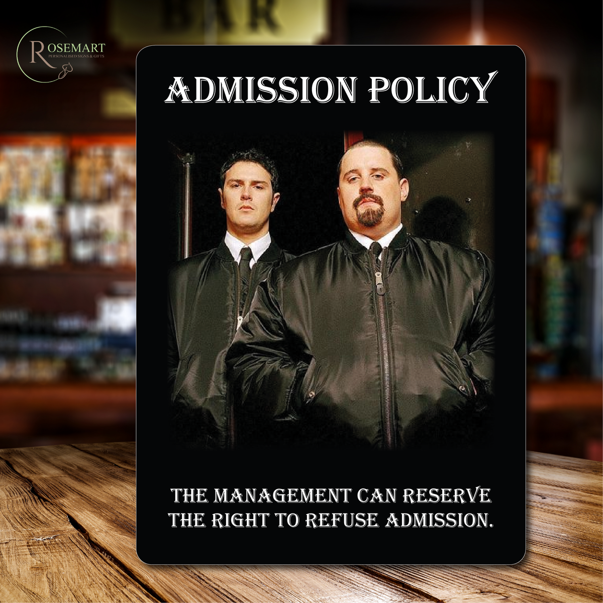 Fun Novelty Home Bar Admission Policy Bar Notice – Rosemart signs Limited