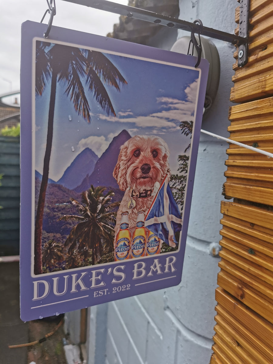 Personalised outdoor Hanging swinging Pub Sign for Home Bar or Man Cav ...