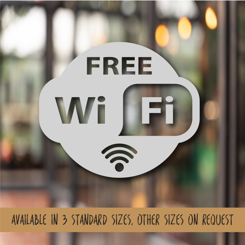 Free Wifi Frosted window vinyl decal – Rosemart signs Limited