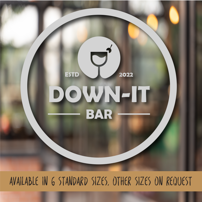 Frosted glass effect Pub Shed Home bar man cave window or fridge decal ...