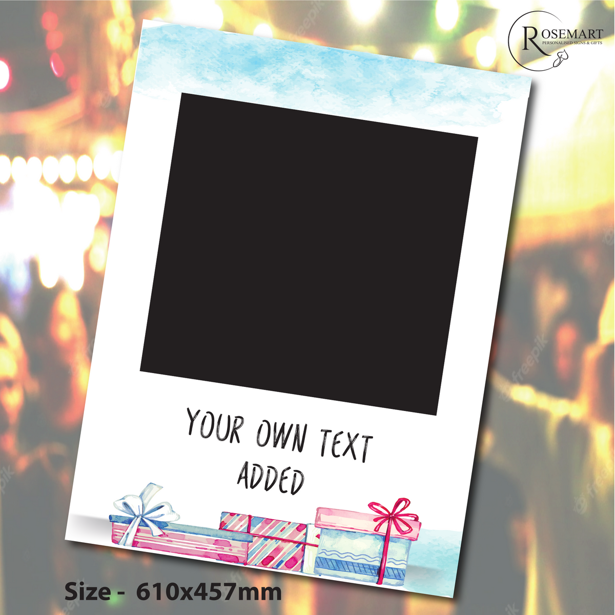 Personalised birthday party themed selfie frame – Rosemart signs Limited