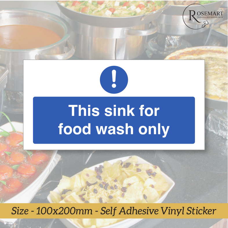 This sink is for Food Wash Only catering safety vinyl sticker sign ...